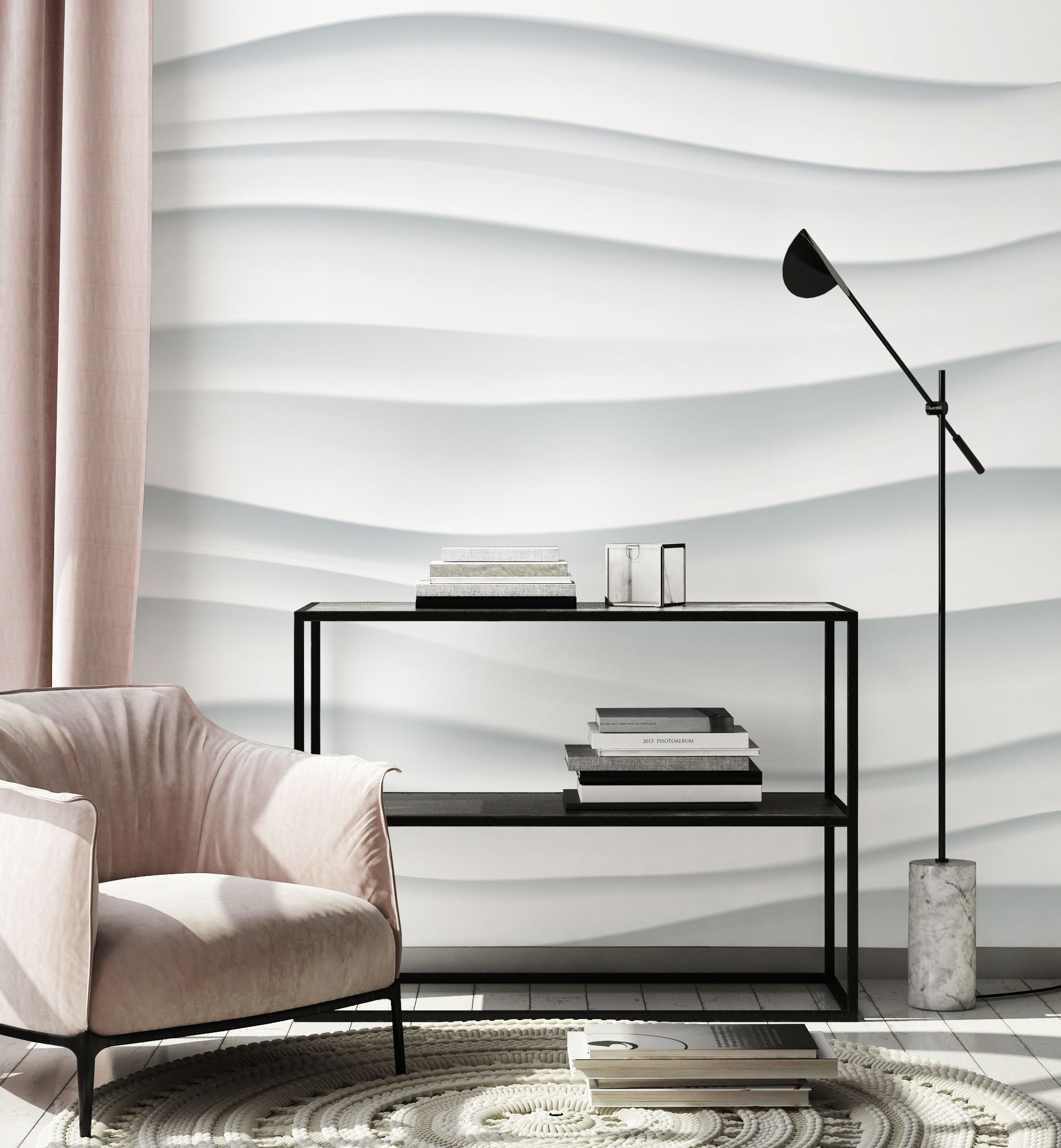 White Wavy Stone Mural self Adhesive Peel & Stick - Etsy