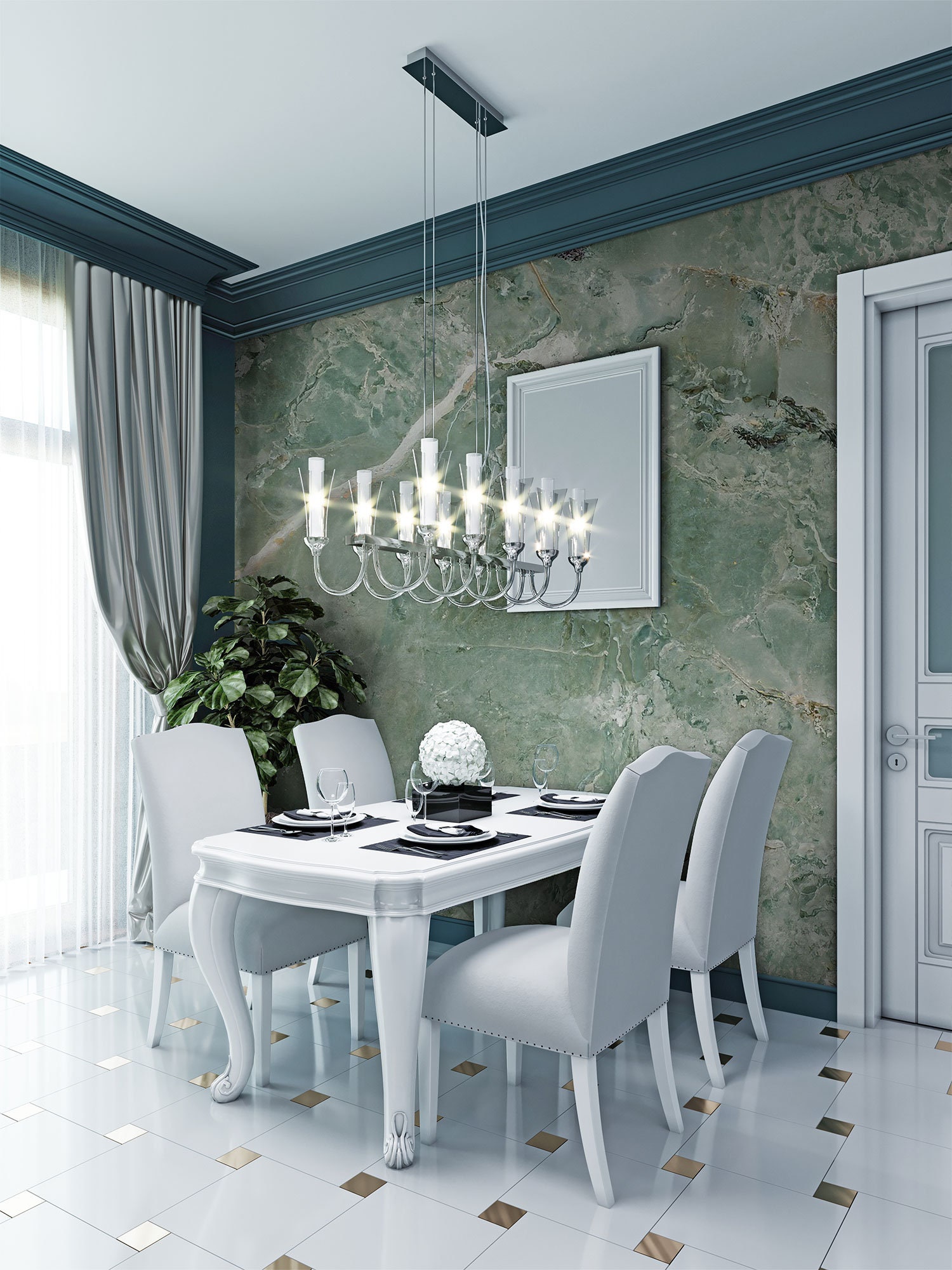Light Green Marble Wallpaper, Abstract Stone Wall Mural peel and Stick ...
