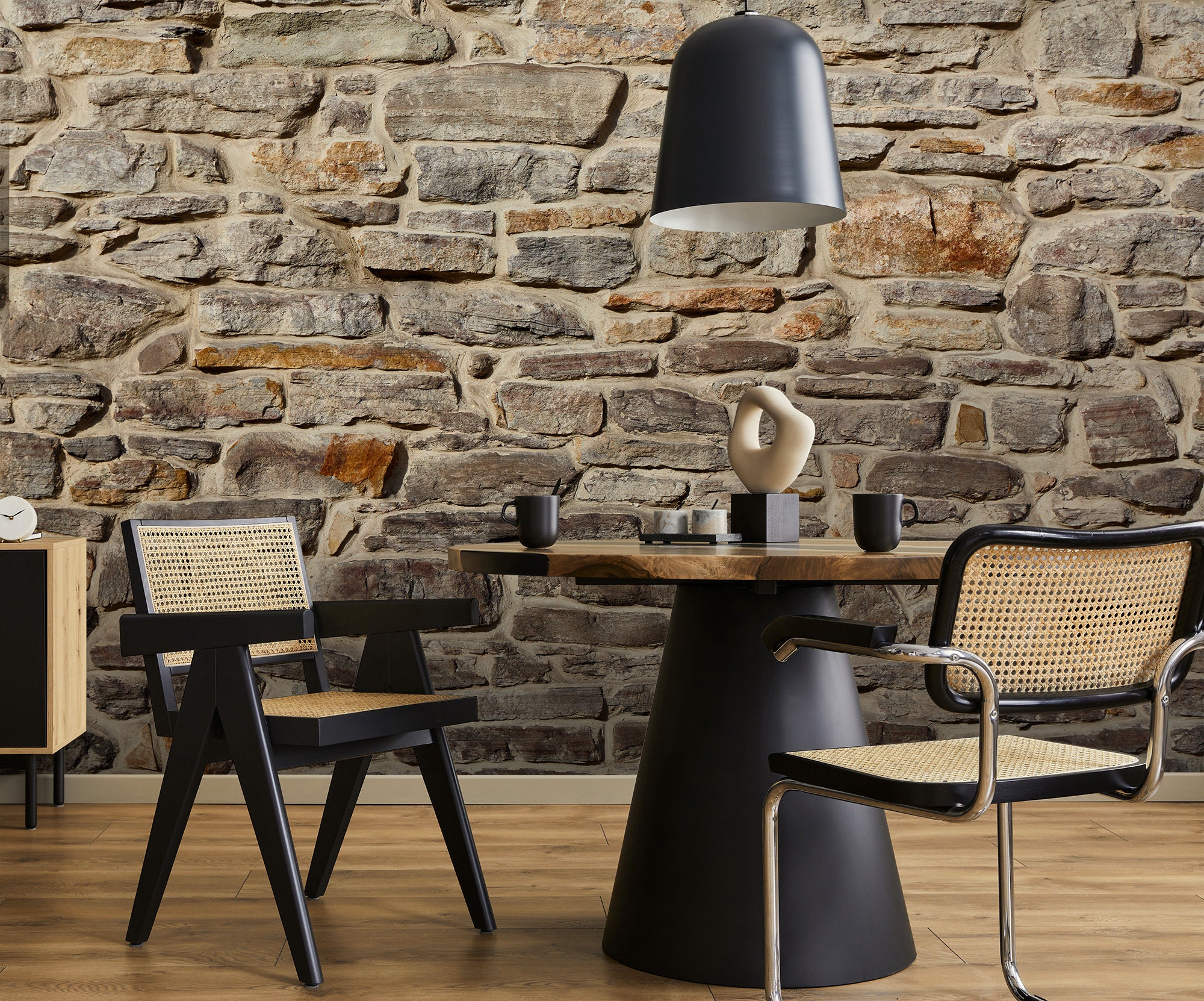 Rustic Wallpaper With Stone Wall, 3D Effect, Minimalist [self Adhesive ...