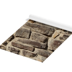Rustic Wallpaper With Stone Wall, 3D Effect, Minimalist [self Adhesive ...