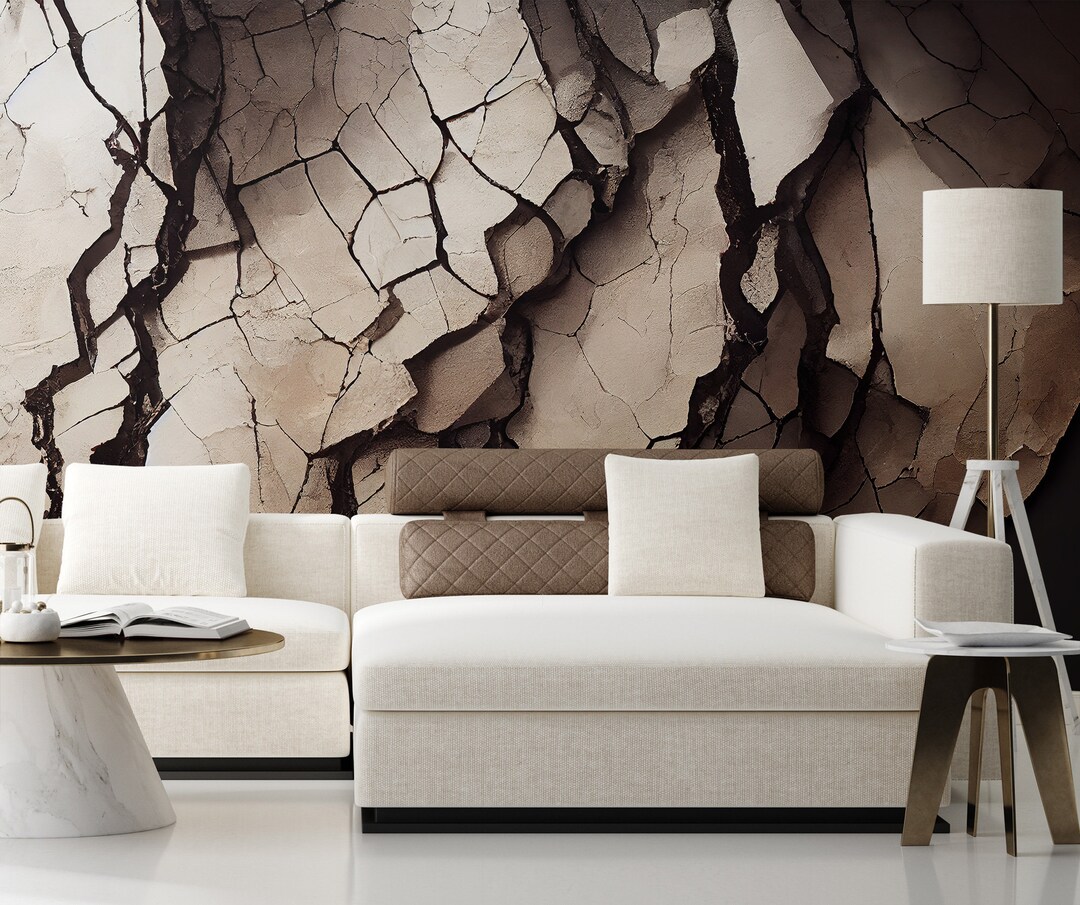 Damaged Stone Wallpaper, Ruined Rock, Abstract [peel and Stick (self ...