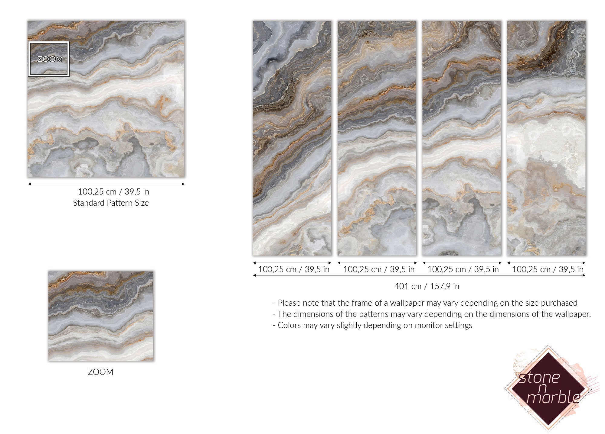 Brown Sliced Marble Stone Wallpaper self Adhesive Peel & - Etsy