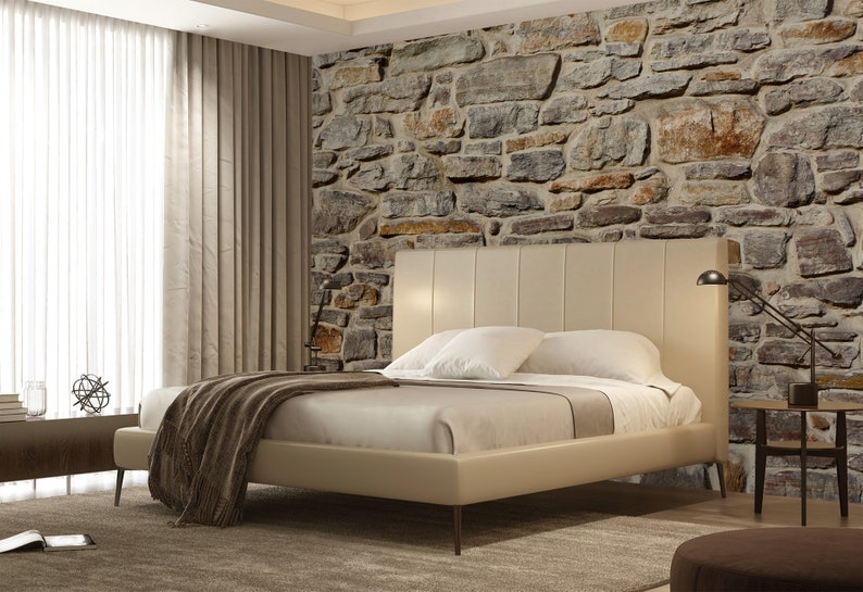 Rustic Wallpaper With Stone Wall, 3D Effect, Minimalist [self Adhesive ...