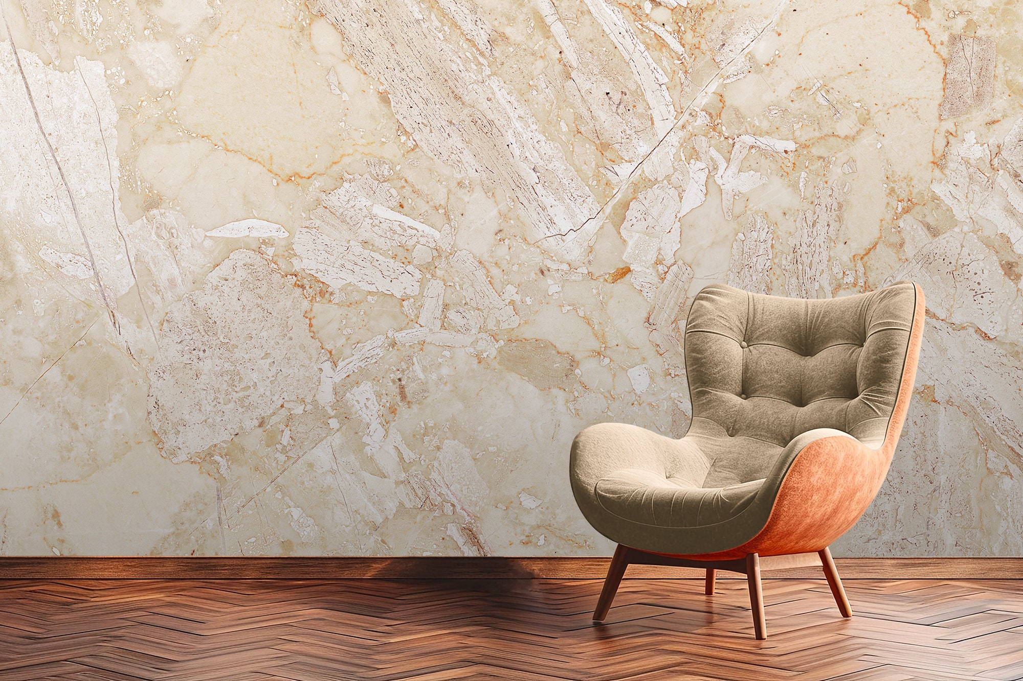 Rustic Marble Wall Mural, Beige Marble Stone Wallpaper, peel and Stick ...