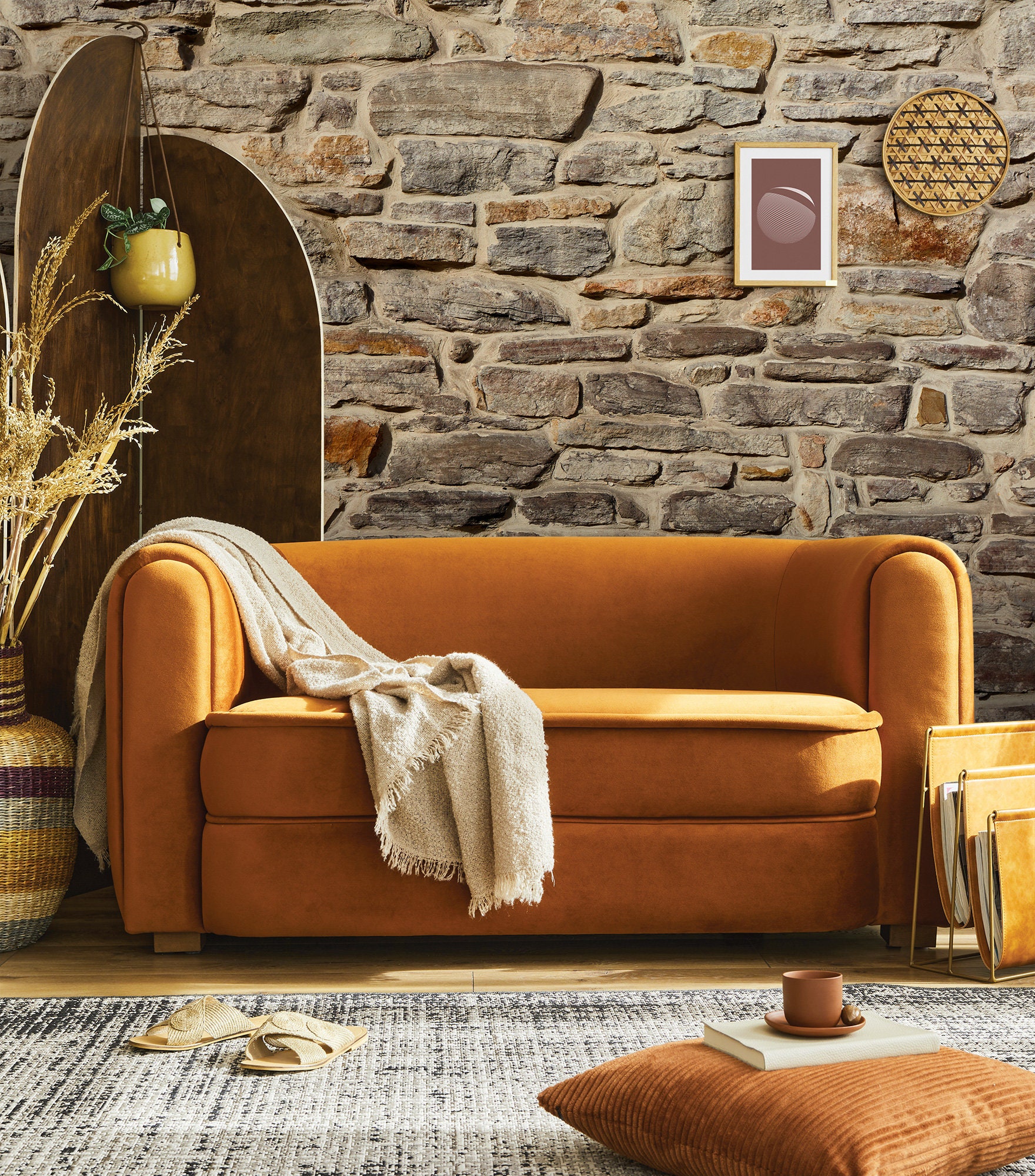 Rustic Wallpaper With Stone Wall, 3D Effect, Minimalist [self Adhesive ...