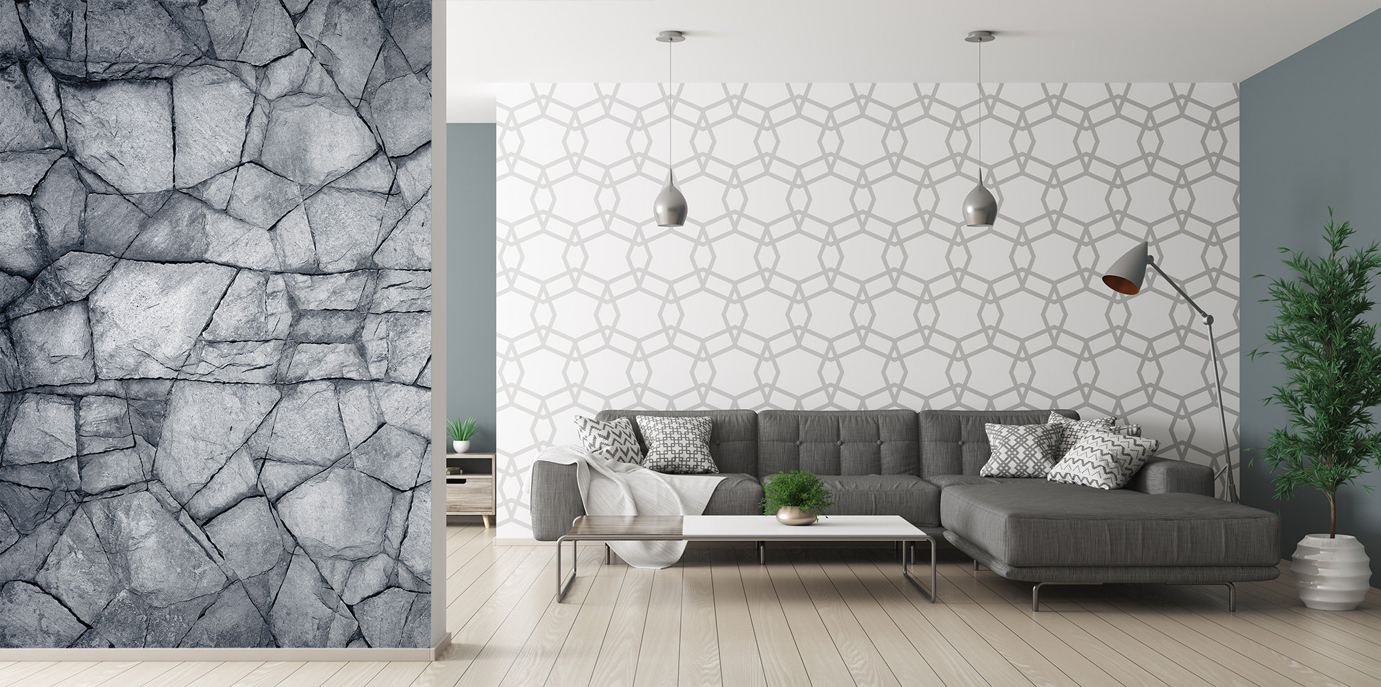 Gray Stone Wallpaper, 3D Effect, Minimalist [self Adhesive, Peel and ...