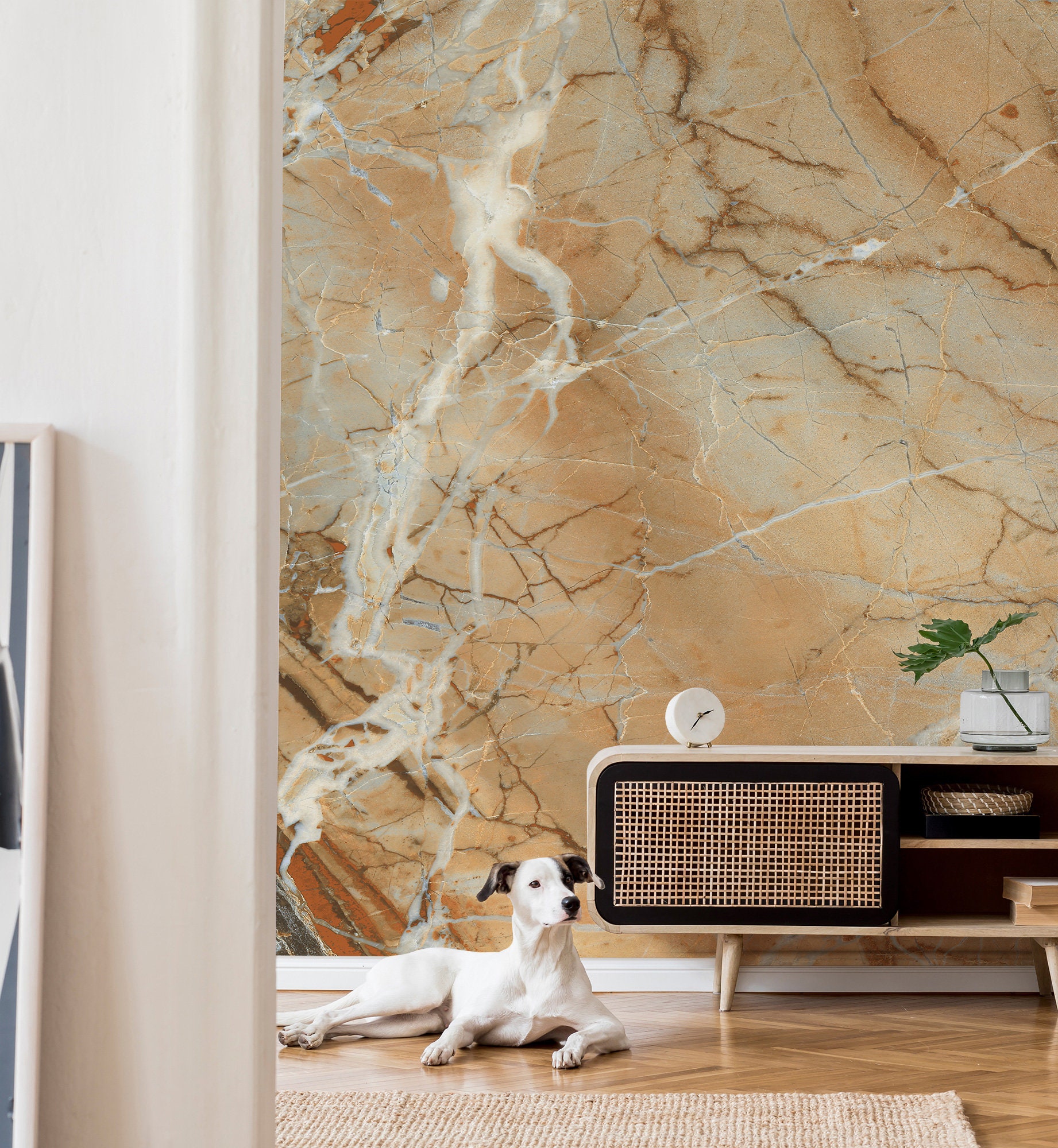 Brown Marble Wallpaper, Natural Rustic Marble self Adhesive, Peel ...