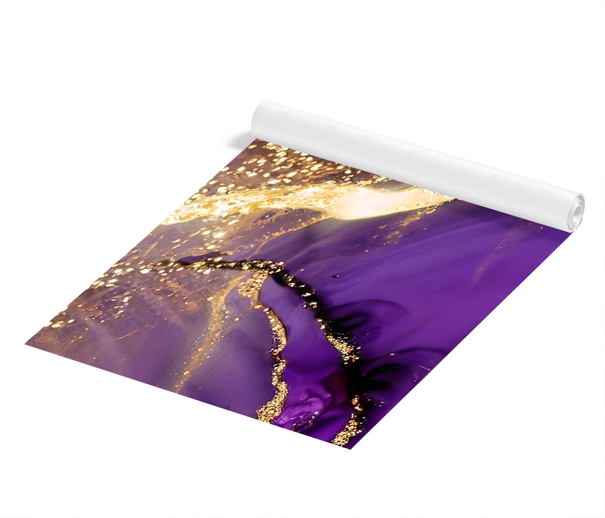 Luxury Marble Purple and Matte Gold Wallpaper, Wall Mural [peel and ...