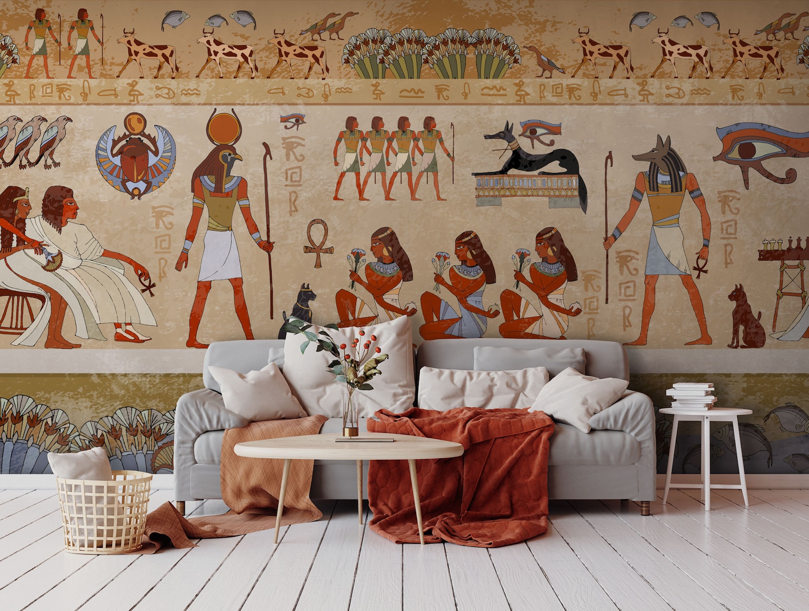 Ancient Egyptian Pyramid Paintings Wallpaper self Adhesive, Peel ...