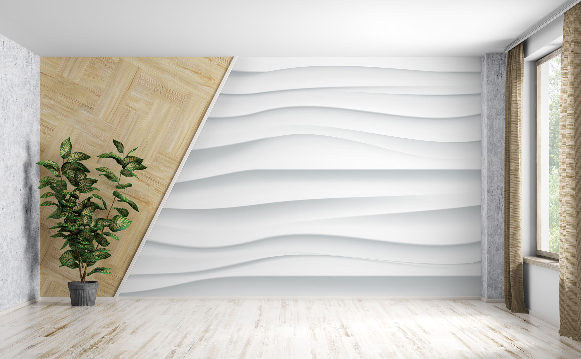 White Wavy Stone Mural self Adhesive Peel & Stick - Etsy