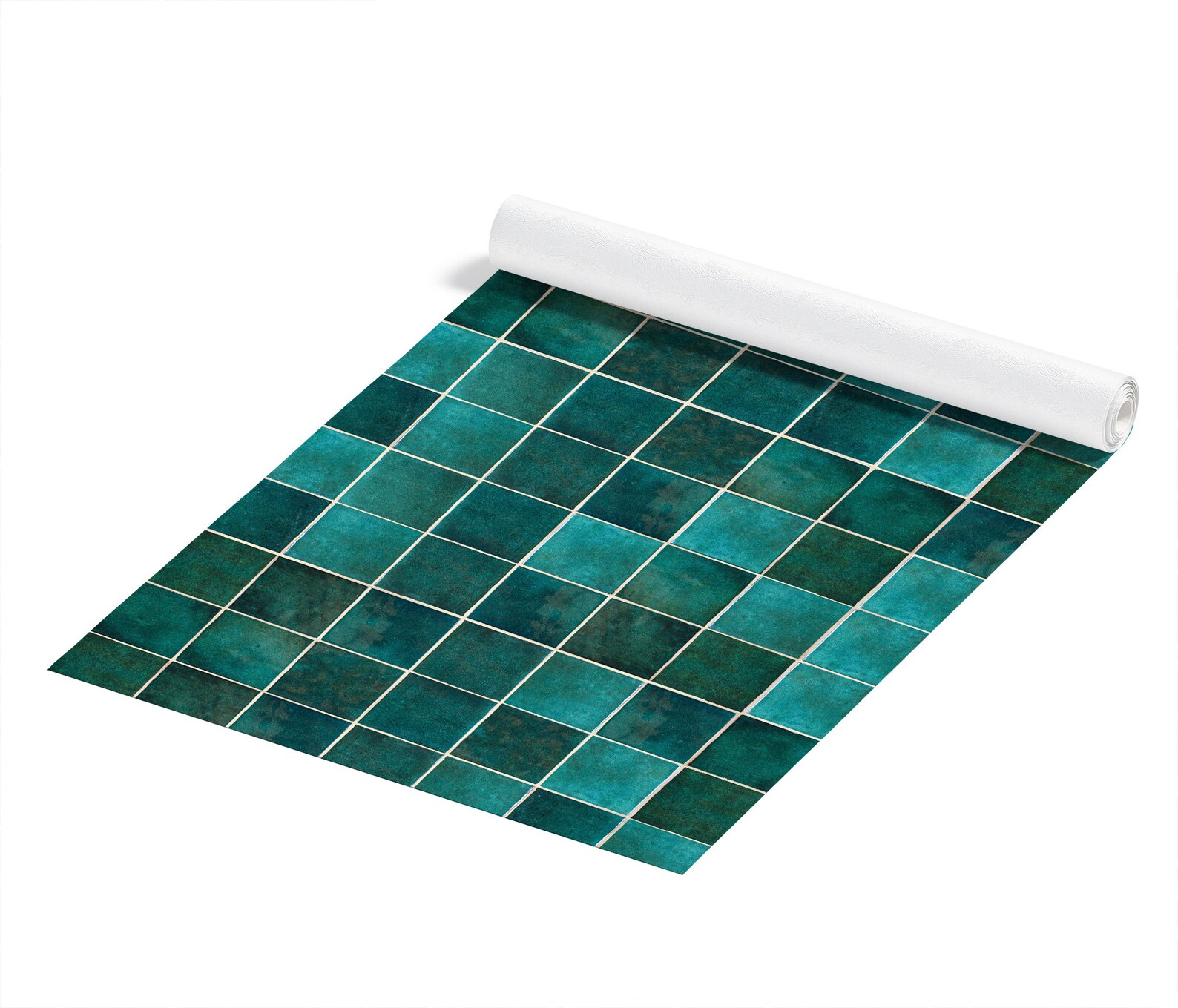Vintage Green Wallpaper, Tile Pattern peel and Stick self Adhesive or ...