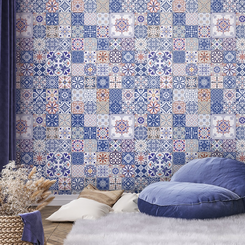 White Tile Wallpaper - Etsy