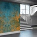 Blue and Orange Rustic Abstract Wallpaper Stone Panorama - Etsy