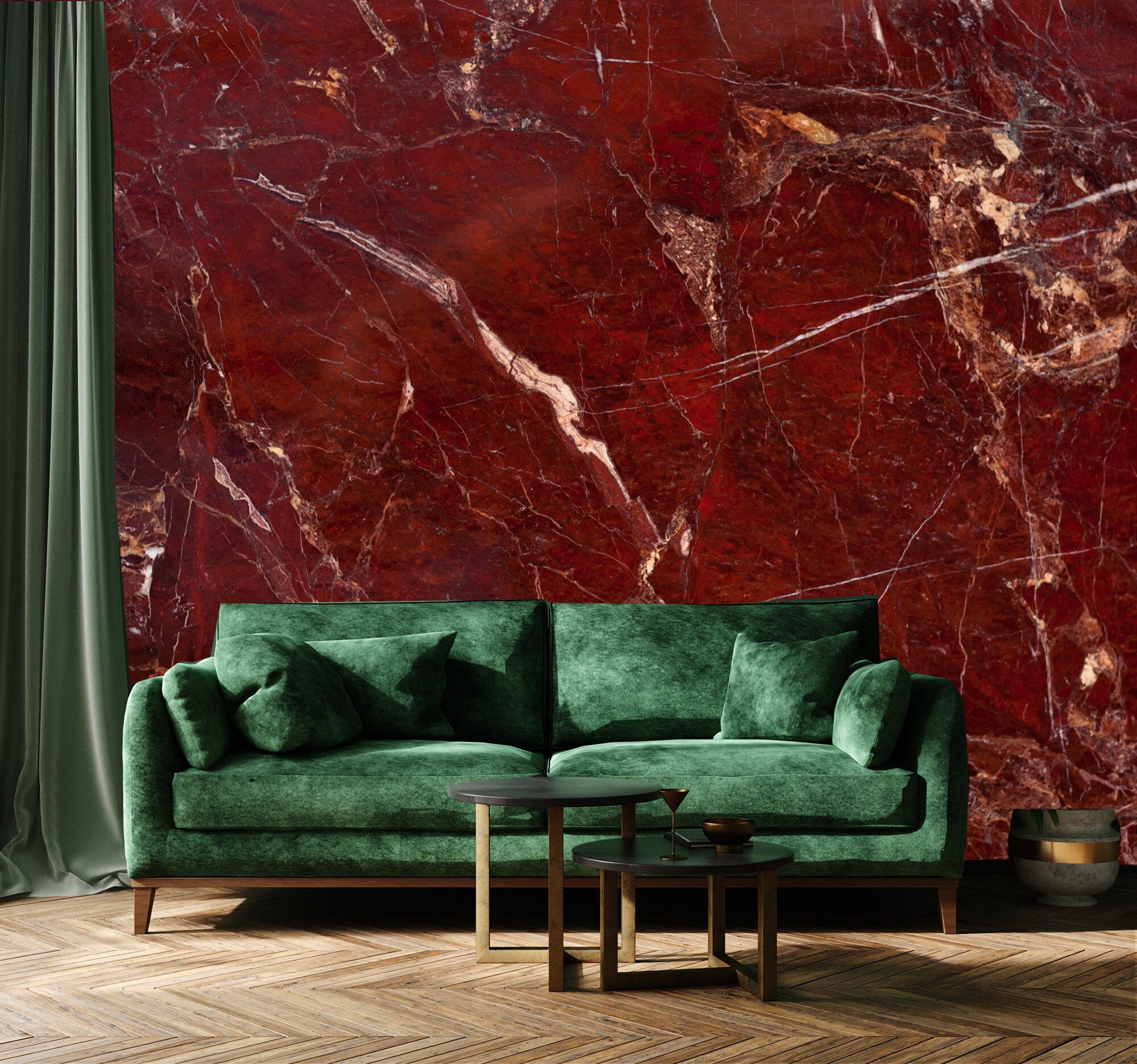 Red Marble Wallpaper Natural Marble self Adhesive Peel & - Etsy