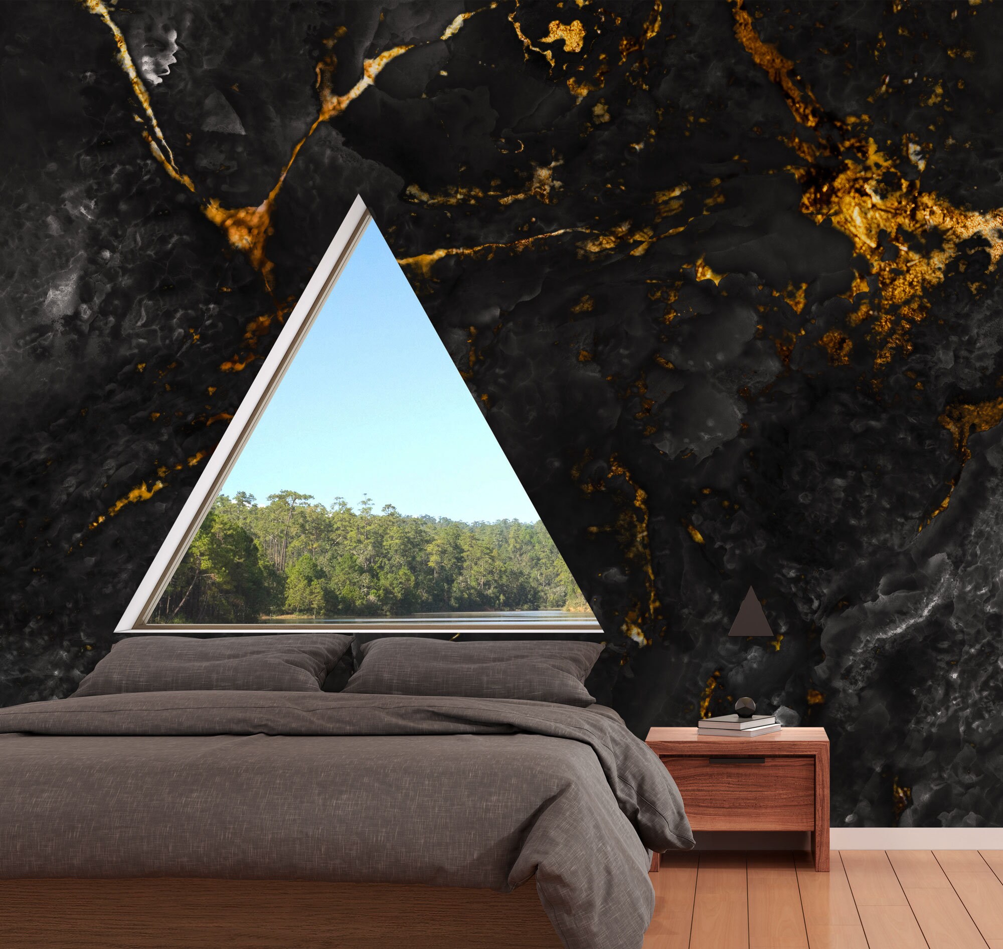 Dark Crystal Wallpaper Natural Black Gemstone Surface self - Etsy