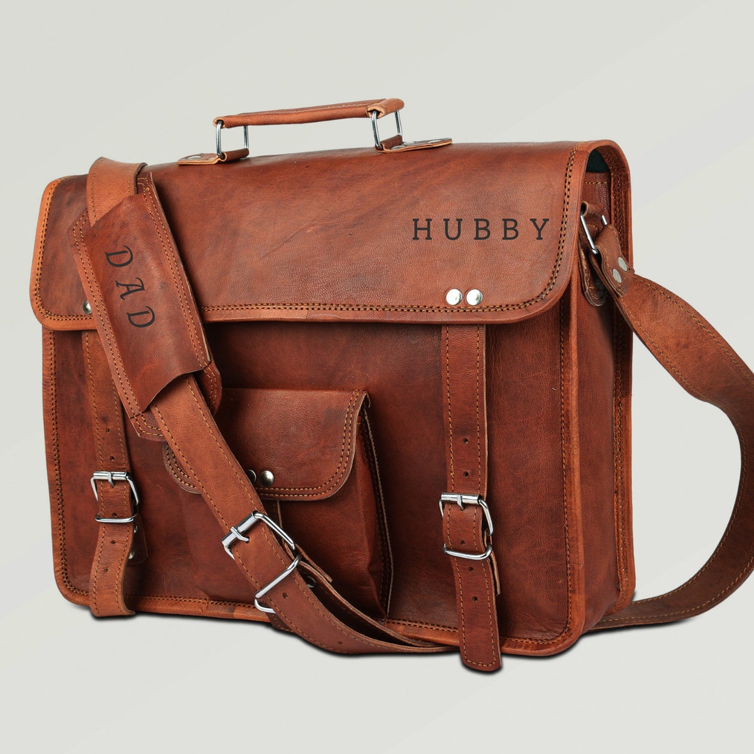 Leather Briefcase Bag, Leather Briefcase Messenger Bag, Laptop Satchel ...