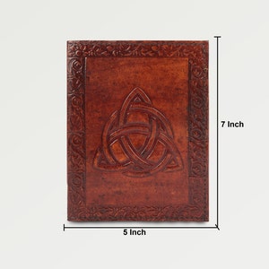 Leather Grimoire Journal, Spell Book of Shadows, Celtic Knot Engraved ...