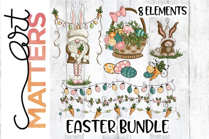 Hand Painted Easter Clipart Bundle: 8 PNG Images (digital Download) - Etsy