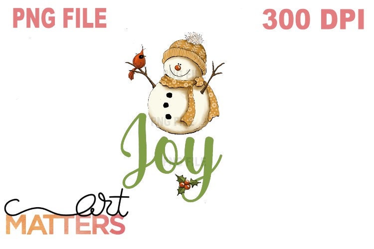 Snowman Joy Hand Painted Snowman Joy PNG Snowman Joy | Etsy