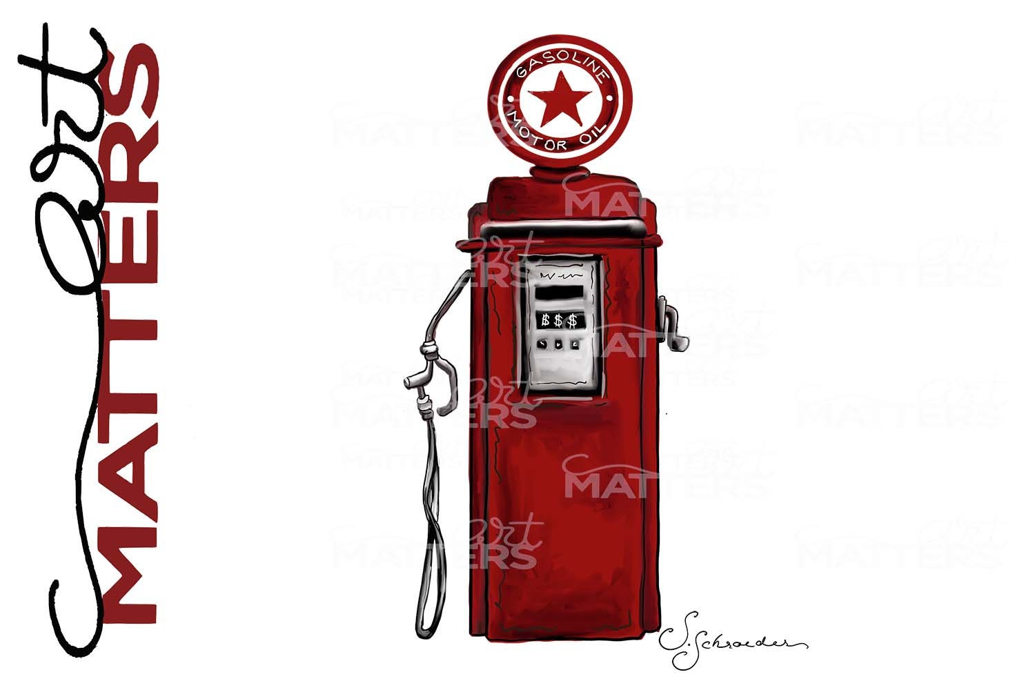 Vintage Gas Pump Clipart - Hand Painted - PNG - Sublimation - Christmas ...
