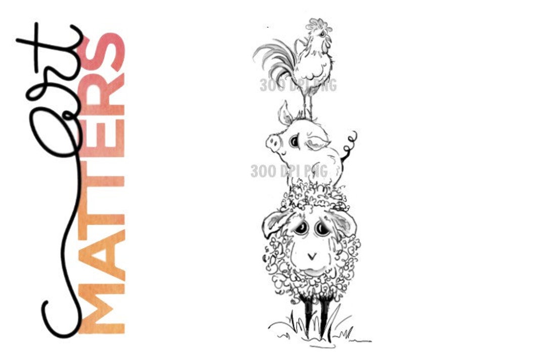 Triple Stack Animals - Hand Painted - PNG - Sublimation - Clip Art - Etsy