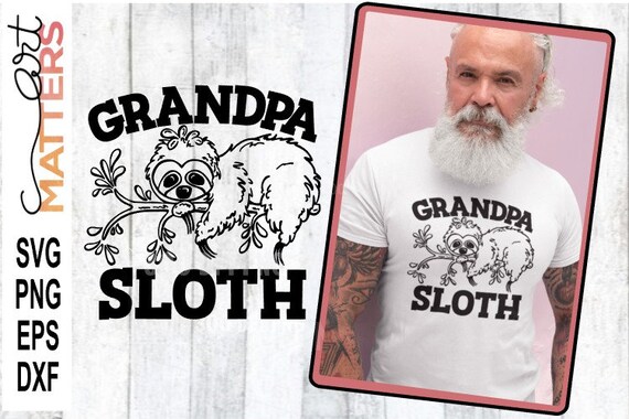Grandpa Sloth Hand Painted SVG Sublimation Clip Art - Etsy