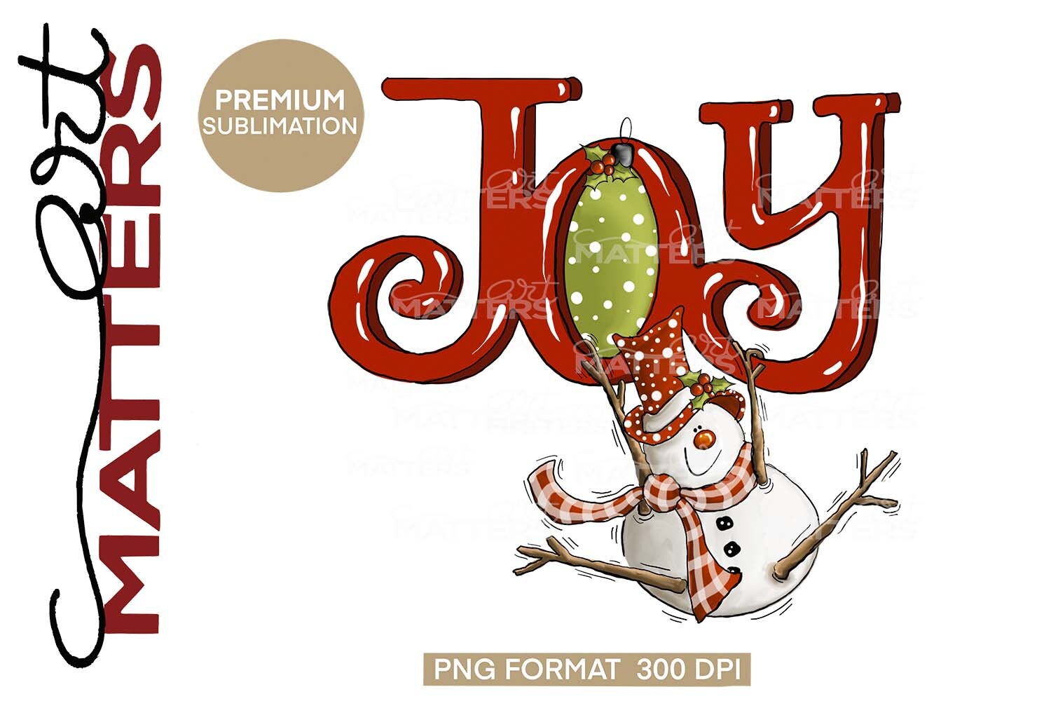 Hand-painted Snowman Joy PNG: Christmas Sublimation Clipart (digital ...
