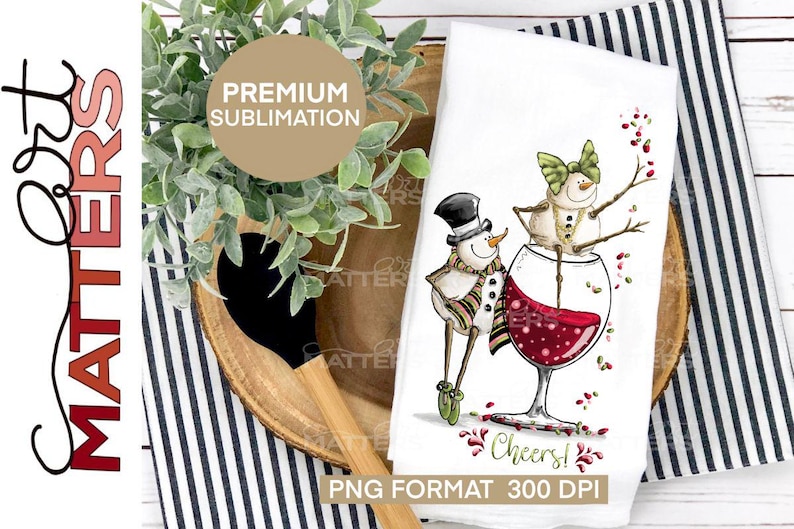 Tipsy Snowman Sublimation PNG Bundle: Hand-painted Christmas Clipart ...