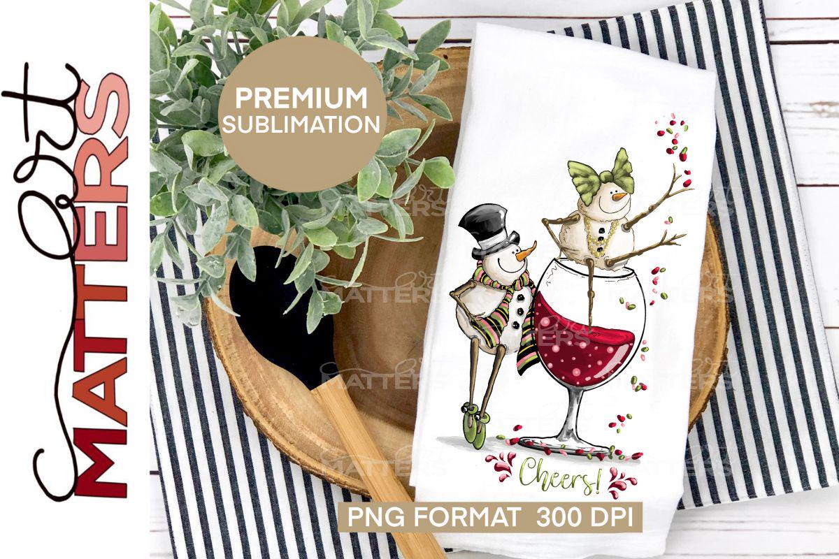 Tipsy Snowman Sublimation PNG Bundle: Hand-painted Christmas Clipart ...