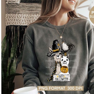 Happy Halloween Llamas - Hand Painted - PNG - Sublimation, Halloween ...