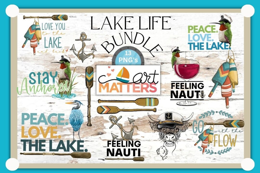 Lake Life Clipart Bundle: Hand-painted Nautical Pngs (digital Download ...