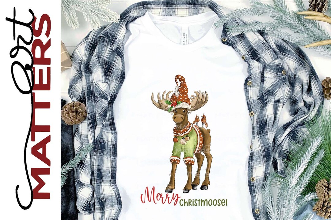 Merry Christmoose! 2 Png's Included - Hand Painted - PNG - Sublimation ...