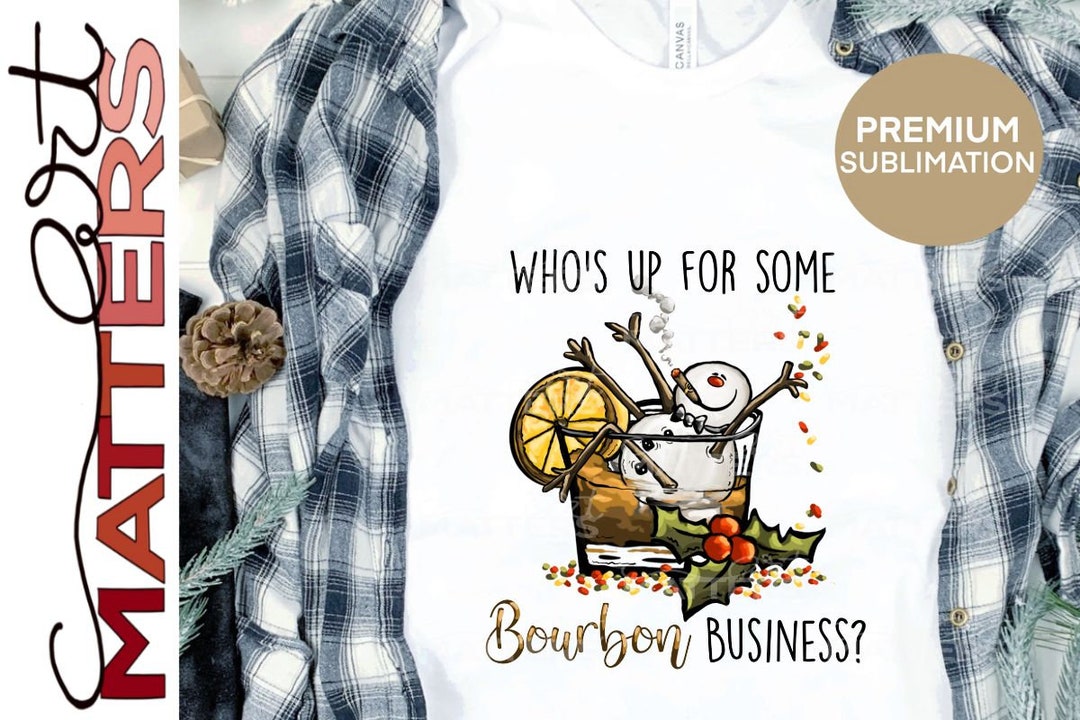 Tipsy Snowman Bourbon Christmas PNG: Hand-painted Sublimation Download ...