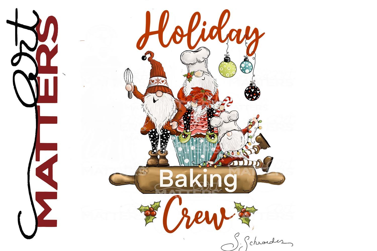 Holiday Baking Crew Gnomes Hand Painted PNG - Etsy