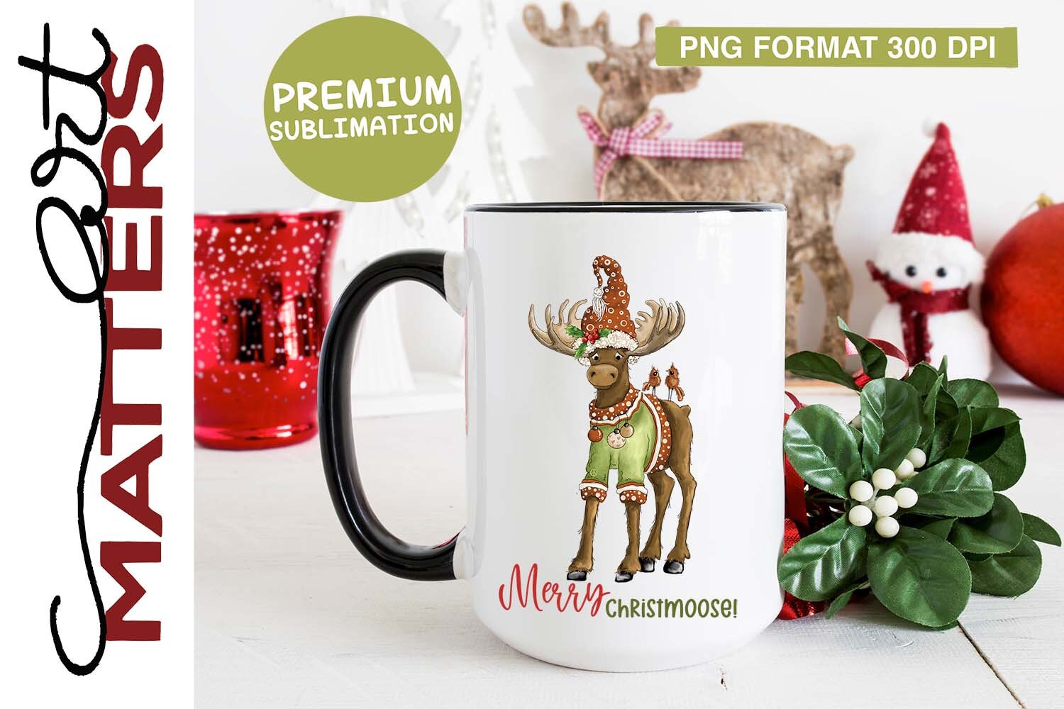 Merry Christmoose! 2 Png's Included - Hand Painted - PNG - Sublimation ...