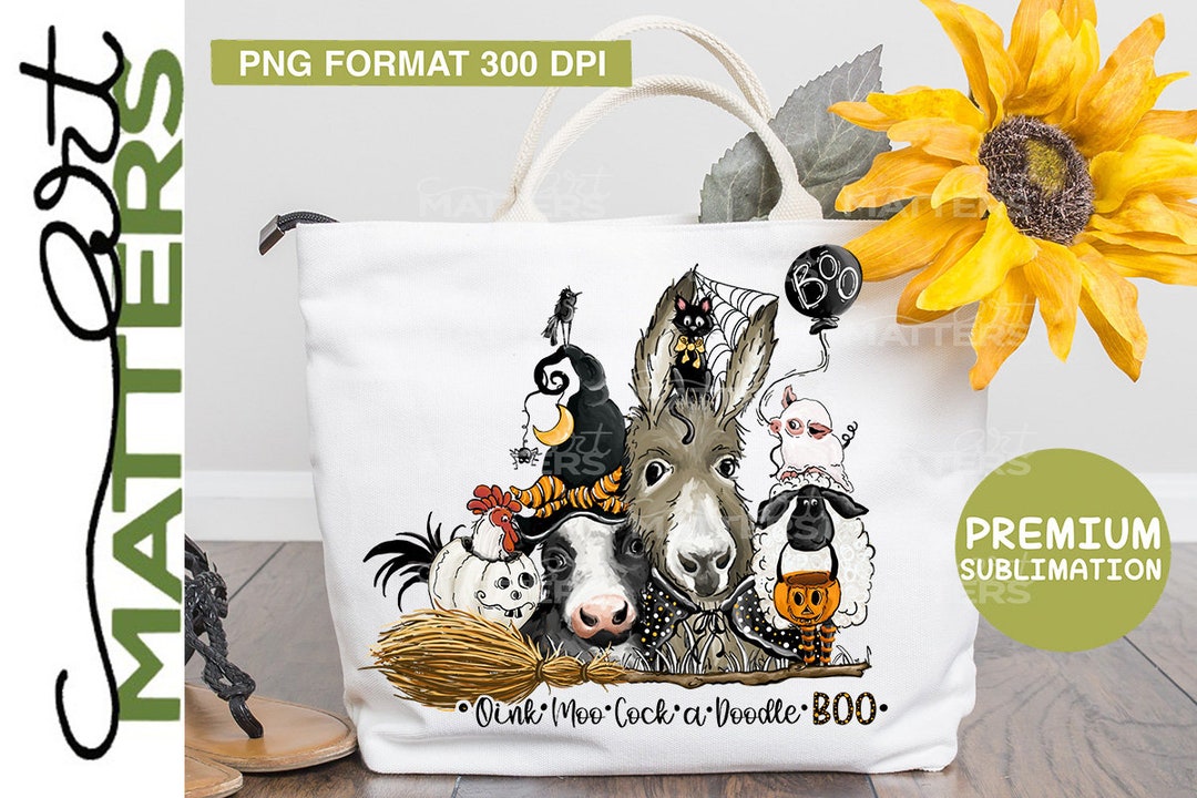 Halloween Barnyard Animals PNG: Hand-painted Sublimation Clipart - Etsy