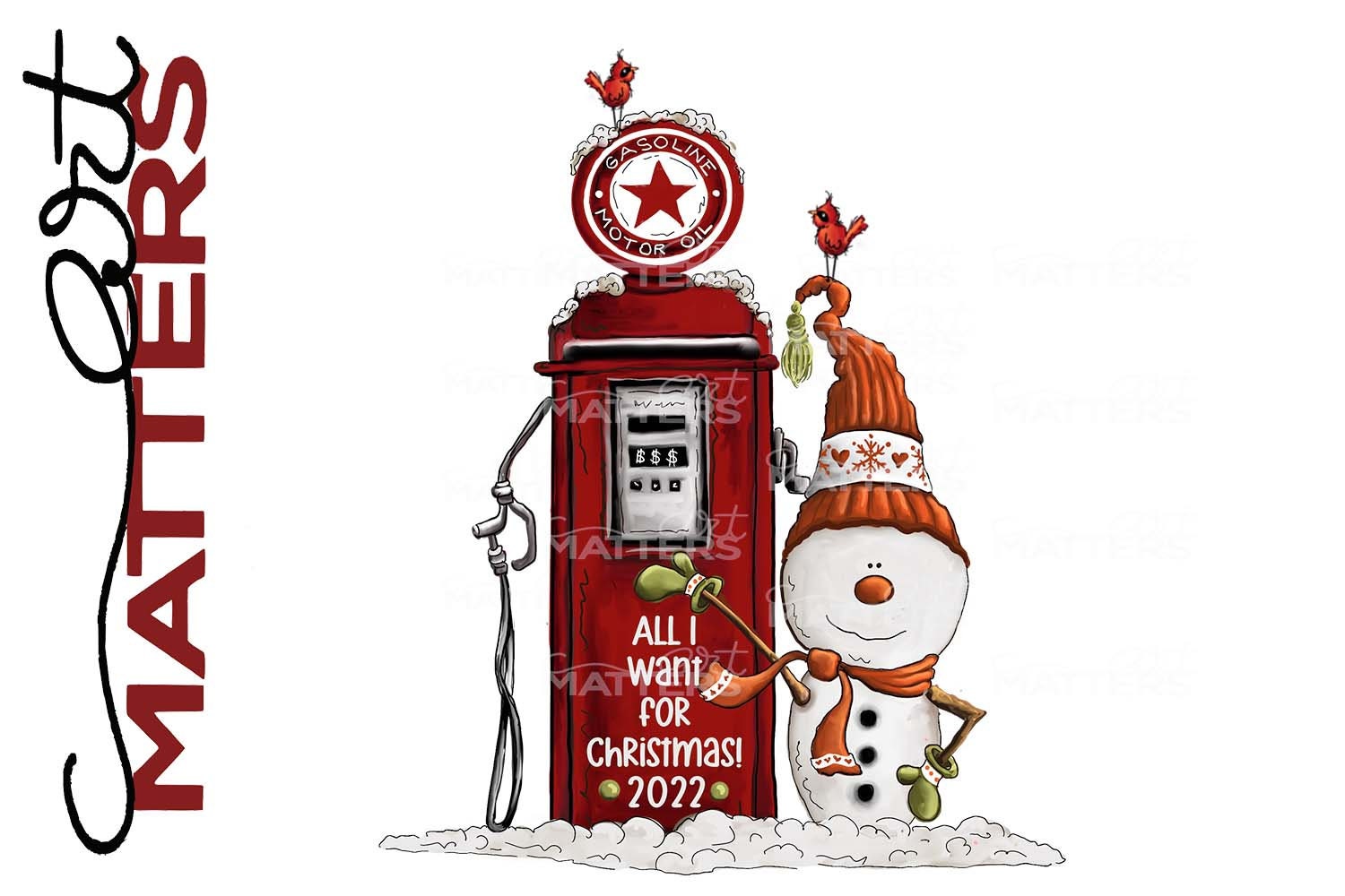 Vintage Gas Pump Snowman Hand Painted PNG Sublimation - Etsy