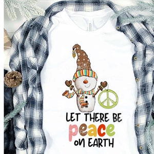 Peace on Earth Snowman - Hand Painted - PNG - Sublimation - Christmas ...