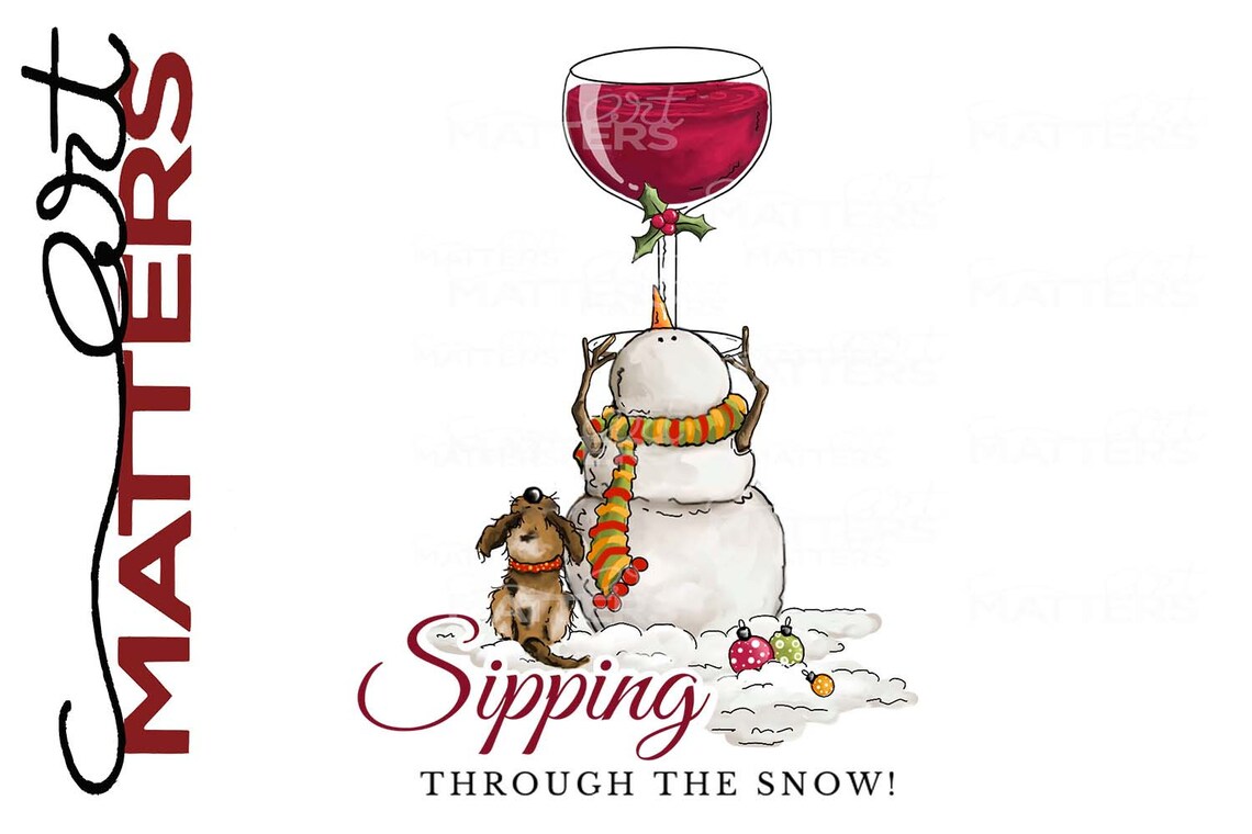 Sipping Through the Snow - Hand Painted - PNG - Sublimation - Christmas ...