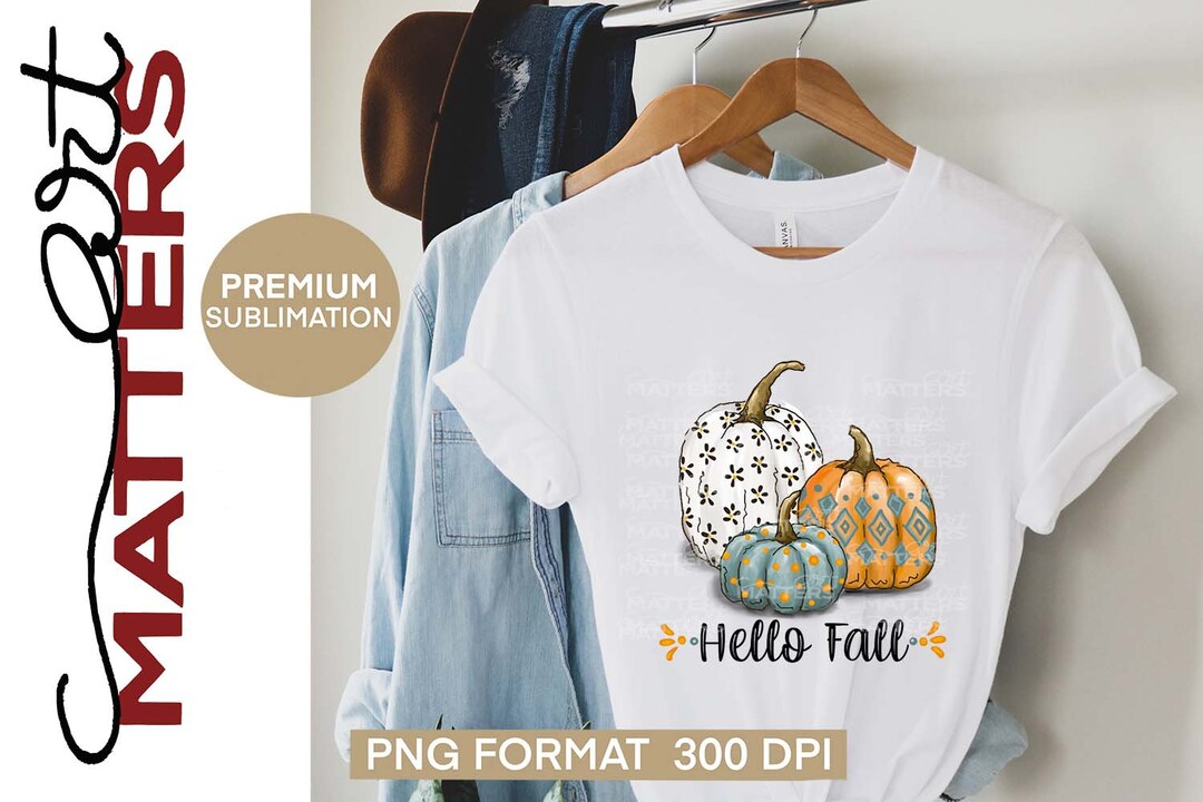 Hello Fall Pumpkins - Hand Painted - PNG - Sublimation - Fall - Etsy