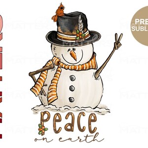 Snowmen Peace! - Hand Painted - PNG - Sublimation - Christmas ...
