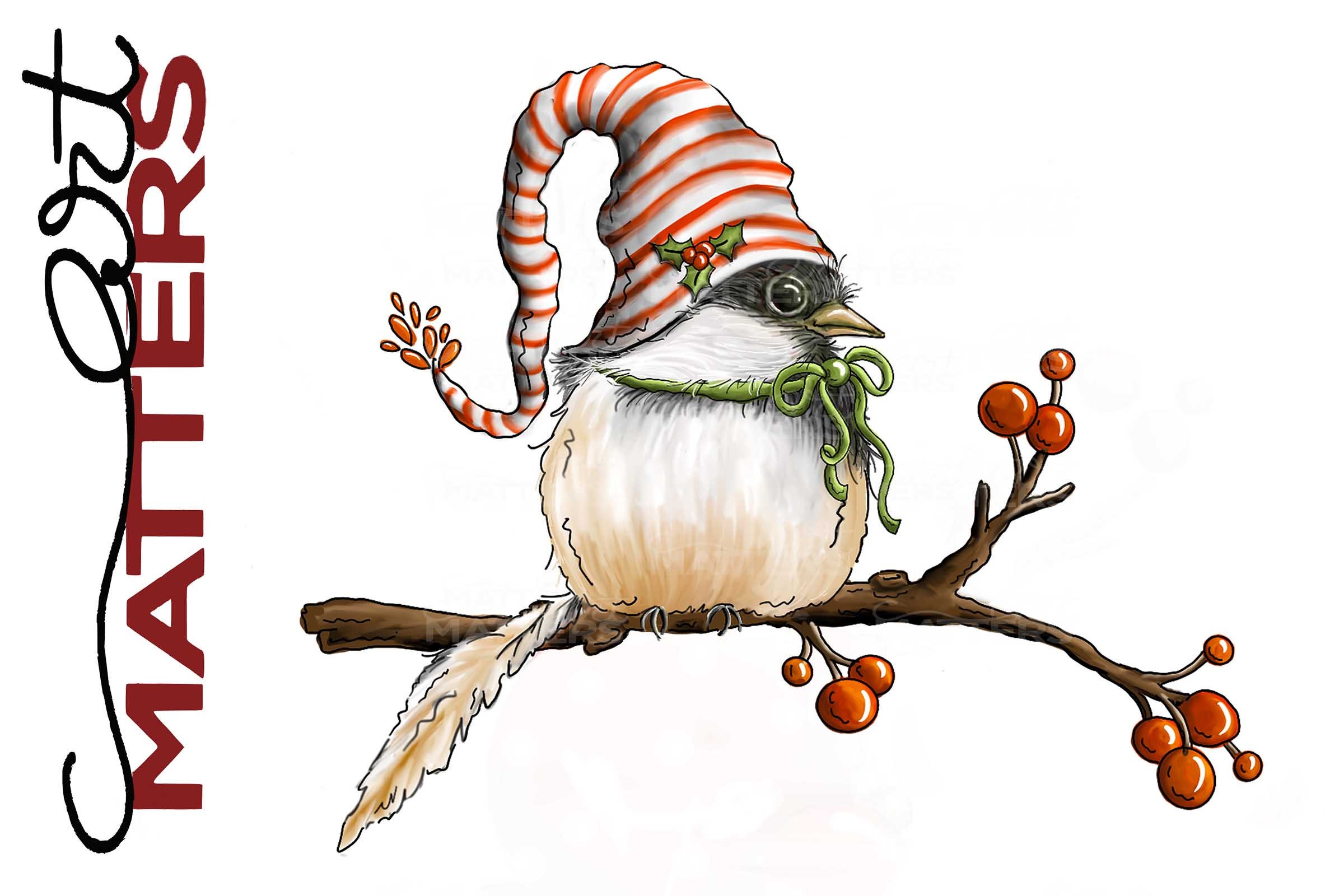 Chickadee Branch Christmas - Hand Painted - PNG - Sublimation - Etsy