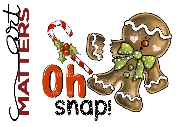 Oh Snap Gingerbread Hand Painted PNG Sublimation - Etsy