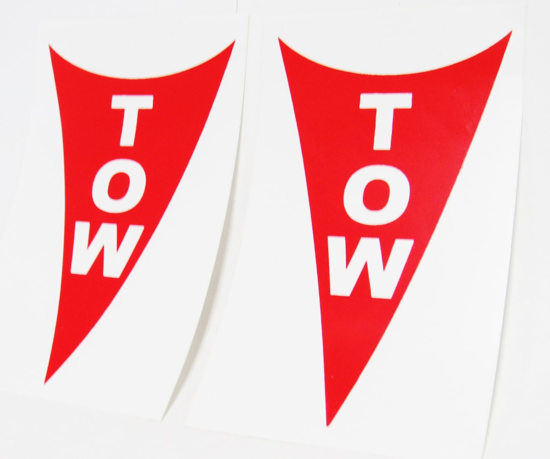 Racing Tow Decals - Red on White - Down Triangle Approved Grand-am ...