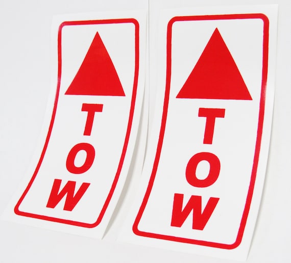 Racing Tow Decals Red on White up Rectangular Approved - Etsy