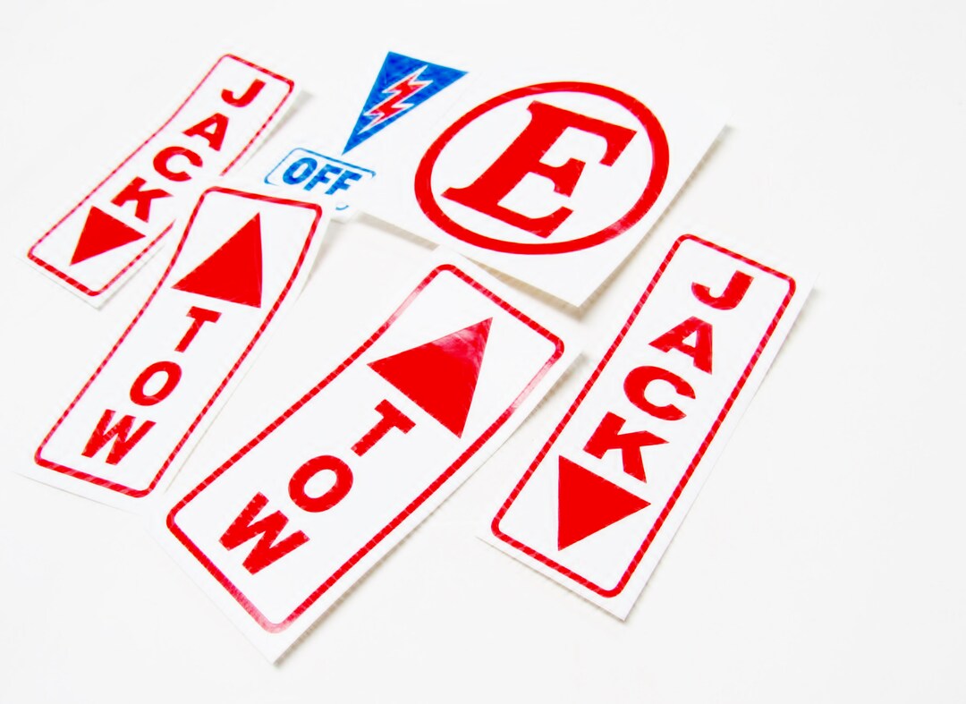 Race Decal Pack SCCA, Battery Safety Off, Fire Extinguisher, Jack & Tow ...