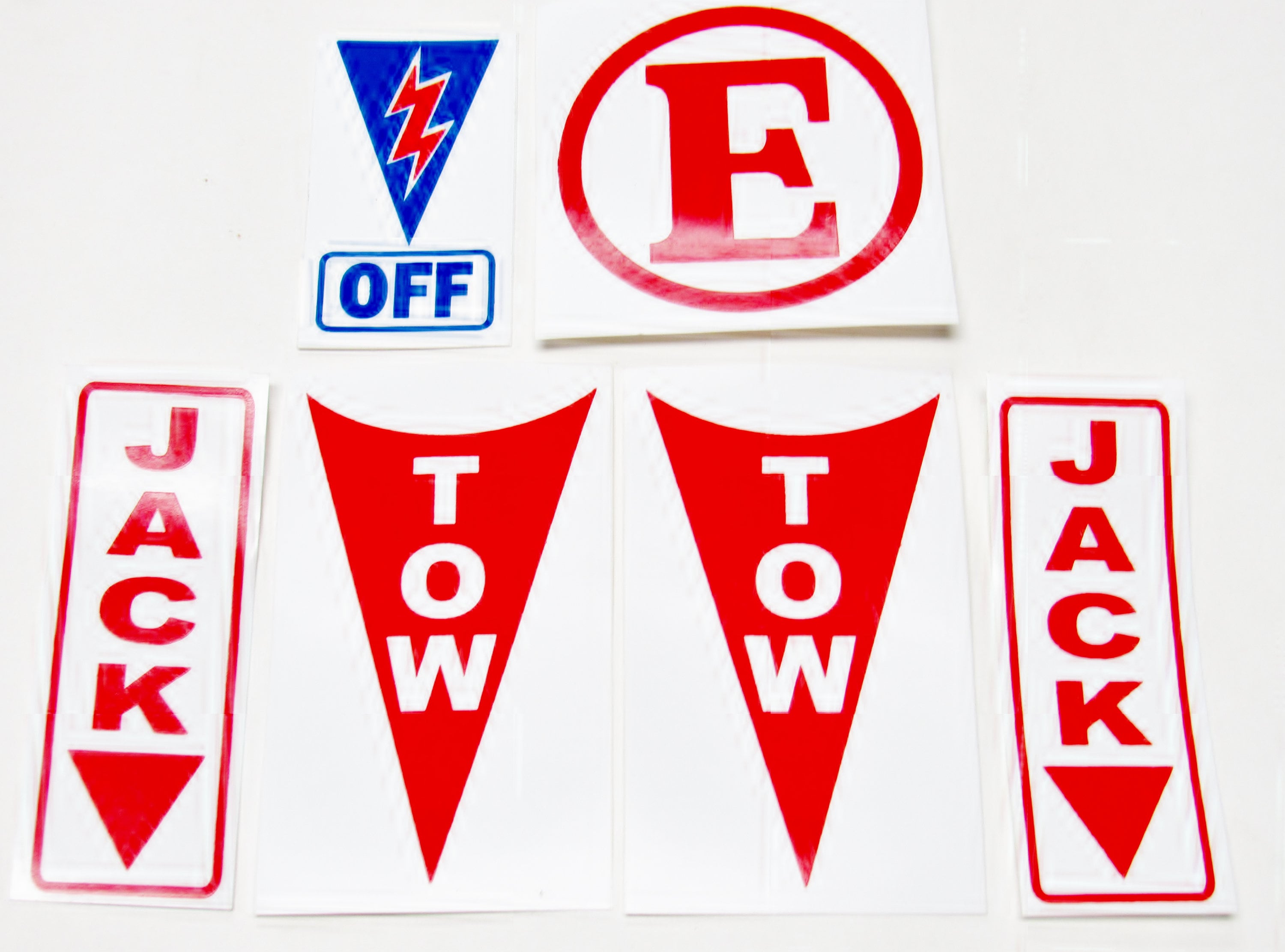 Race Decal Pack SCCA, Battery Safety Off, Fire Extinguisher, Jack ...