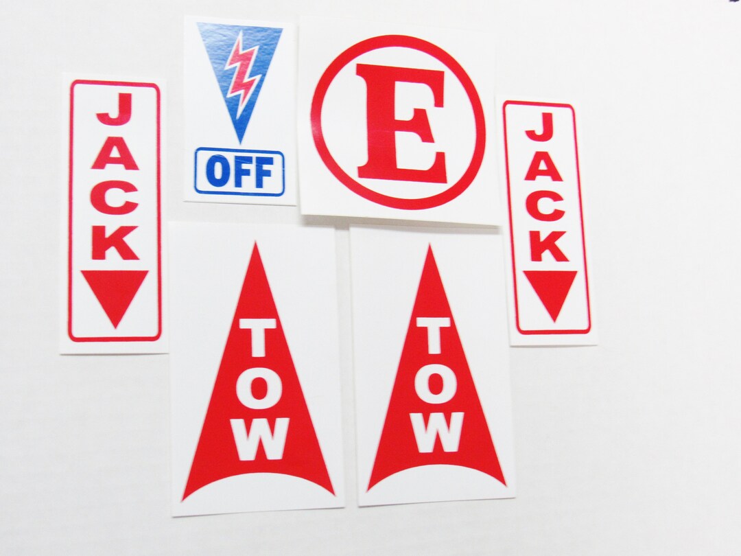 Race Decal Pack SCCA, Battery Safety Off, Fire Extinguisher, Jack Down ...