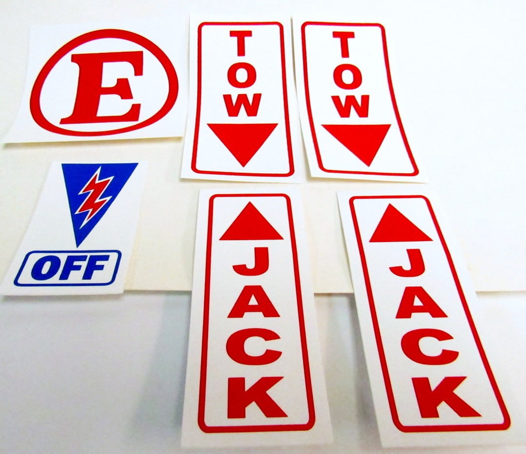 Race Decal Pack SCCA, Battery Safety Off, Fire Extinguisher, Jack up ...