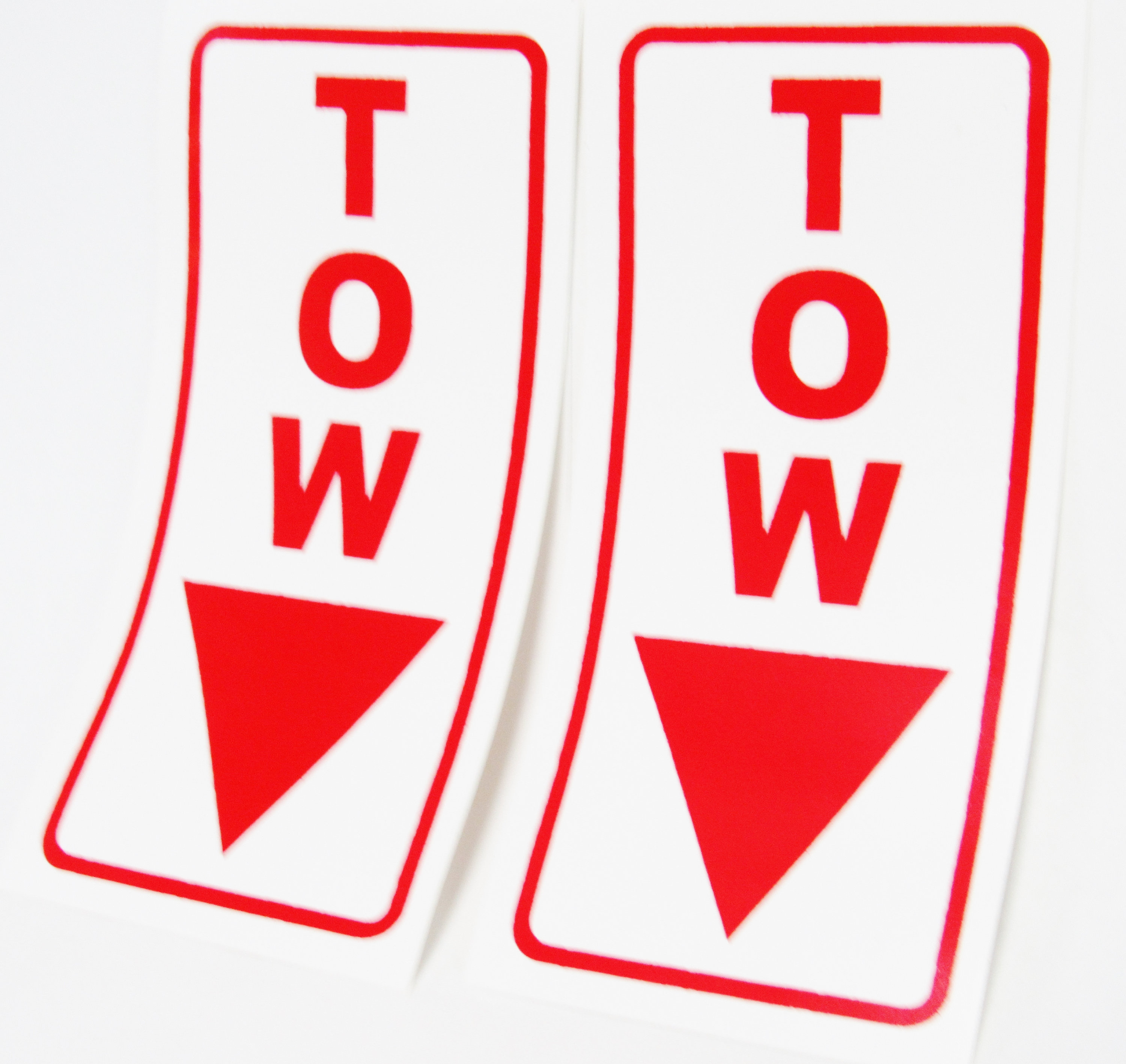 Racing Tow Decals - Red on White - Down Rectangular Approved Grand-Am ...